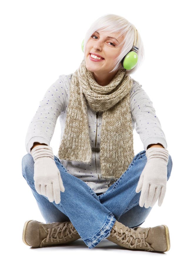 Beautiful Lady in Warm Clothes Stock Image - Image of expression ...