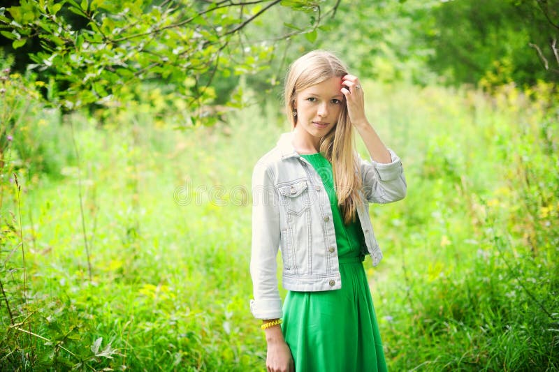 Beautiful Lady in a Wild Forest Stock Image - Image of park, cute: 39068819