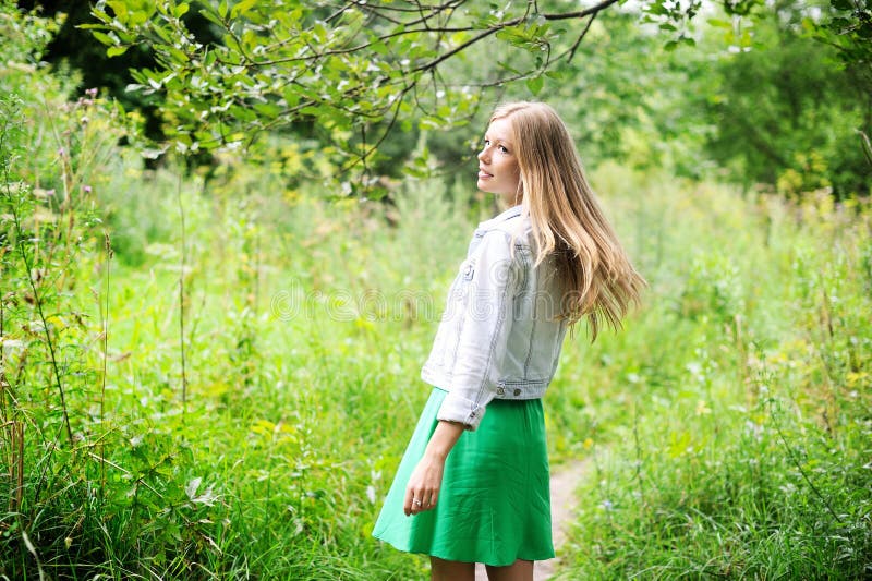 Beautiful Lady in a Wild Forest Stock Image - Image of natural ...