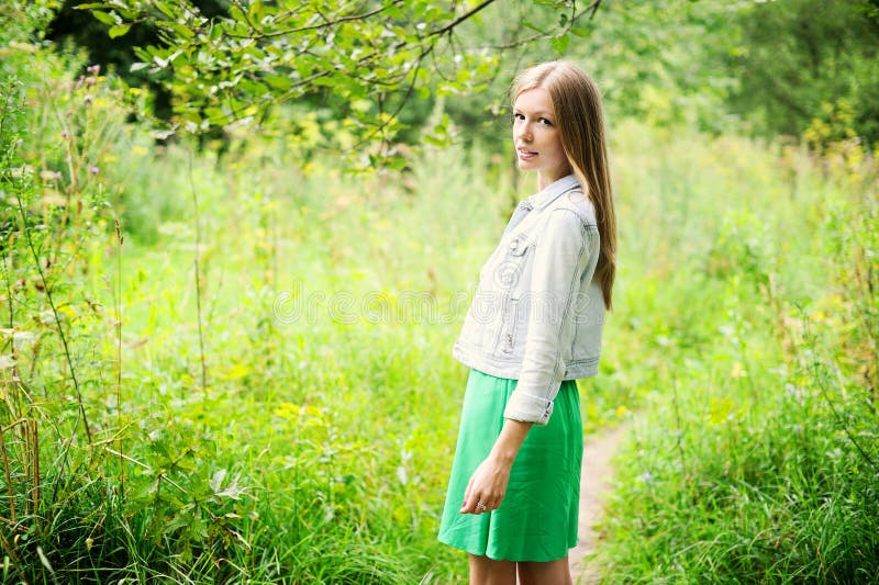 Beautiful Lady in a Wild Forest Stock Image - Image of park, cute: 39068819