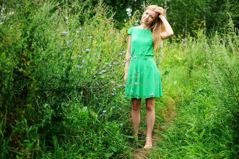 Beautiful Lady in a Wild Forest Stock Image - Image of caucasian ...