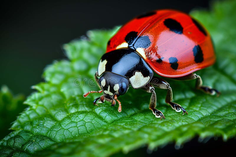 Beautiful Ladybug Perched on Leaf, a Captivating Glimpse of Nature S ...