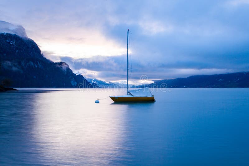 Beautiful Lake Brienz at Sunset Switzerland Stock Image - Image of ...