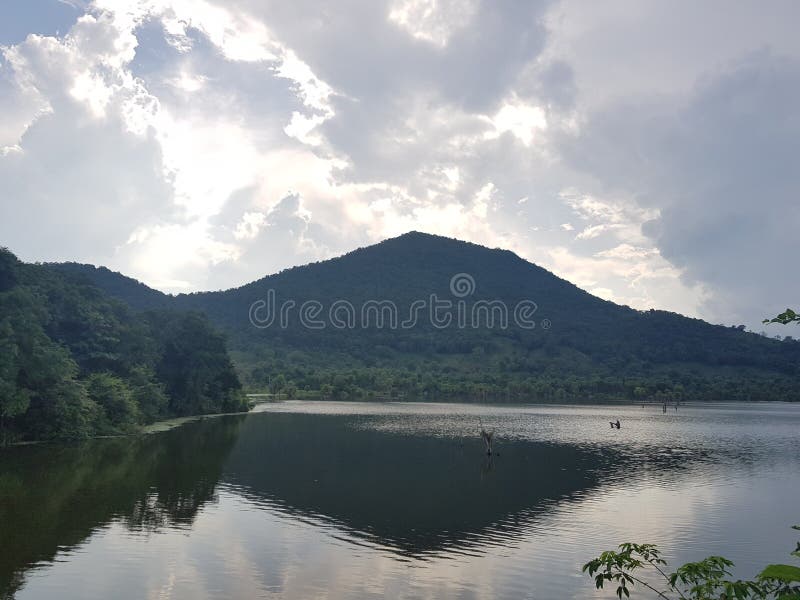 Beautiful Lake and Dramatic Clouds in Monsoon Season Stock Image ...