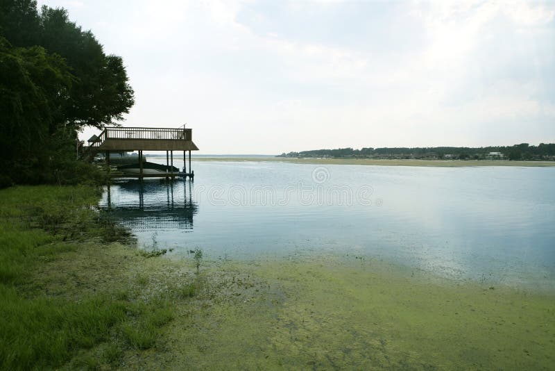 Beautiful Lake Landscape Horizontal View in Texas Stock Image - Image ...