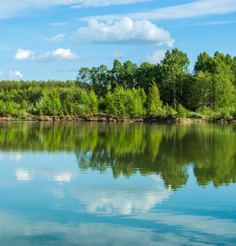 Beautiful lake landscape stock image. Image of trees - 75247529