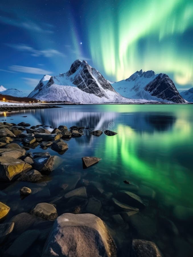 A Beautiful Lake with Mountains in the Background Stock Image - Image ...