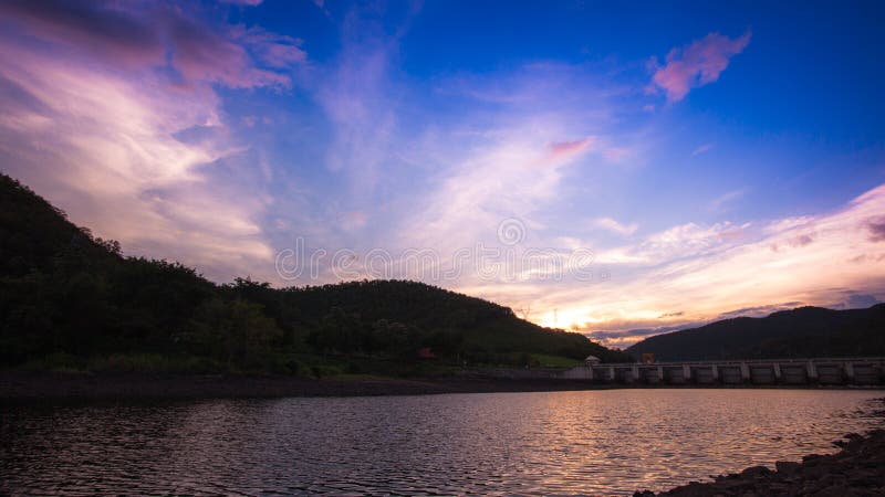 Beautiful Lake River Front of Dam Stock Image - Image of snow, bright ...