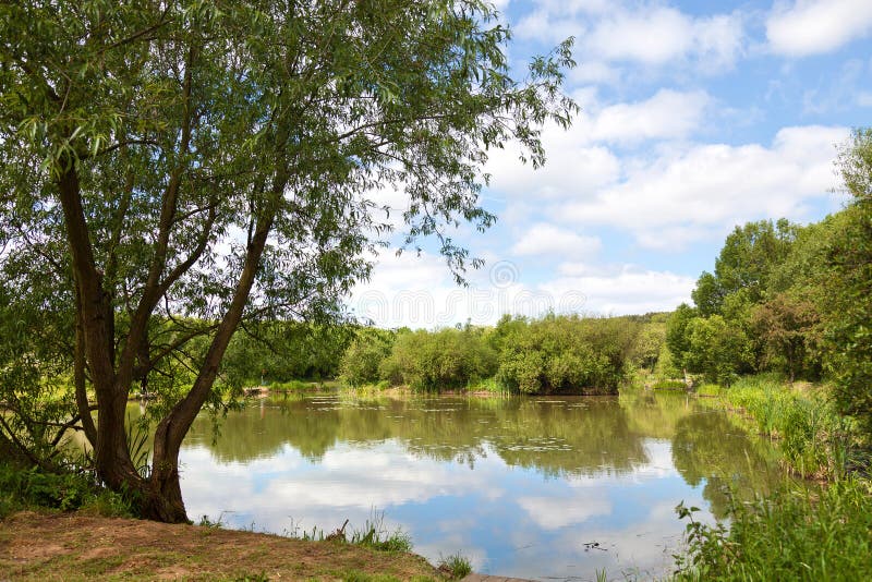 Beautiful lake in spring stock image. Image of landscape - 23229929
