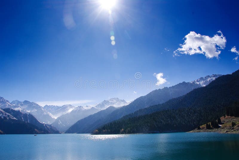 Beautiful Lake in a Sunny Day Stock Image - Image of tianchi, china ...