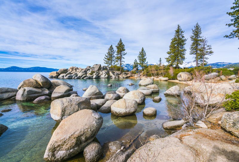 Beautiful Lake Tahoe on Sunny Day Stock Photo - Image of famous ...