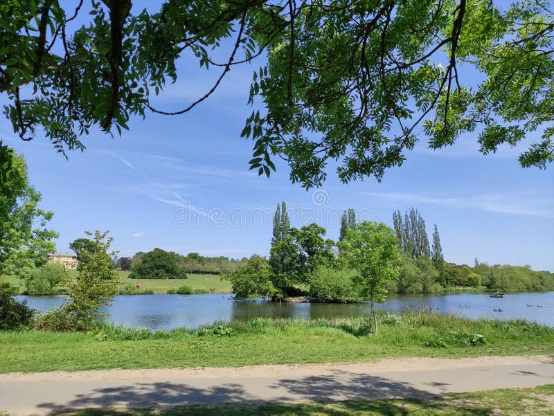 The Beautiful Lake and Trees in Danson Park, at Bexleyheath, UK Stock ...