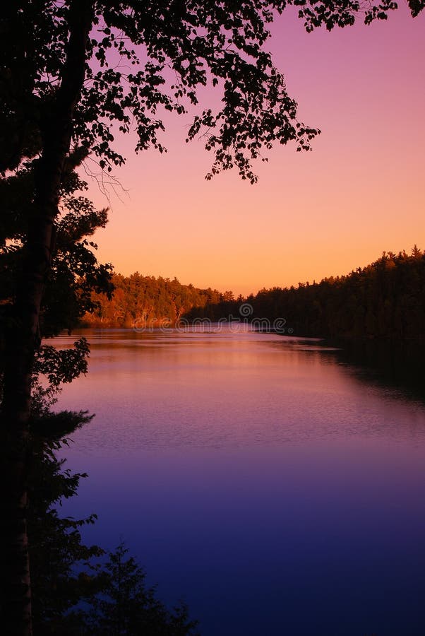 Beautiful Lake View from the Cottage Stock Image - Image of calm ...