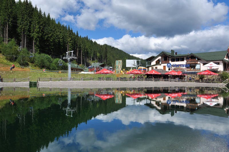 Beautiful Lake View, Forest, Sky Reflection Editorial Stock Photo ...