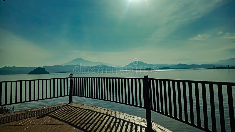 Beautiful Lake View with Mountain and Sky Backdrop Stock Photo - Image ...