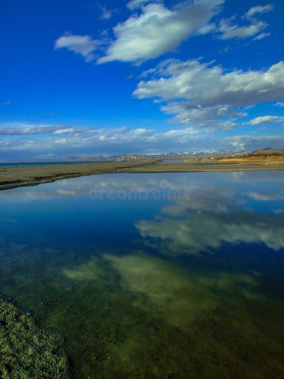 A Beautiful Lake View and Reflection of Sky Stock Photo - Image of ...