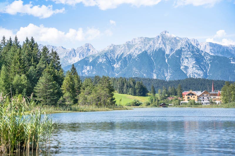 Lake Wildsee at Seefeld in Tirol, Austria Stock Photo - Image of forest ...