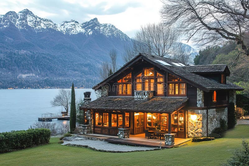 Beautiful Lakeside House with Private Jetty and Stunning Mountain Views ...