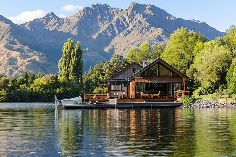 Beautiful Lakeside House with Private Jetty and Stunning Mountain Views ...