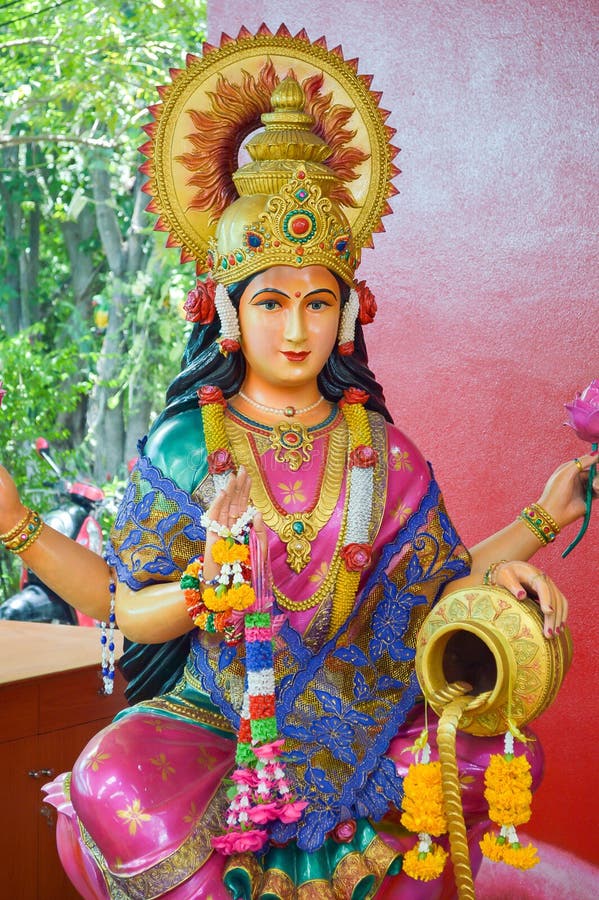 Beautiful Lakshmi statue stock image. Image of decorated - 77997739