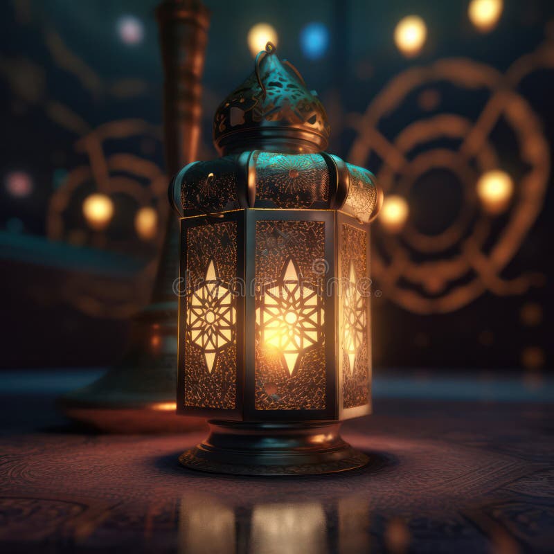 Beautiful Lamp with Islamic Pattern . Stock Illustration - Illustration ...