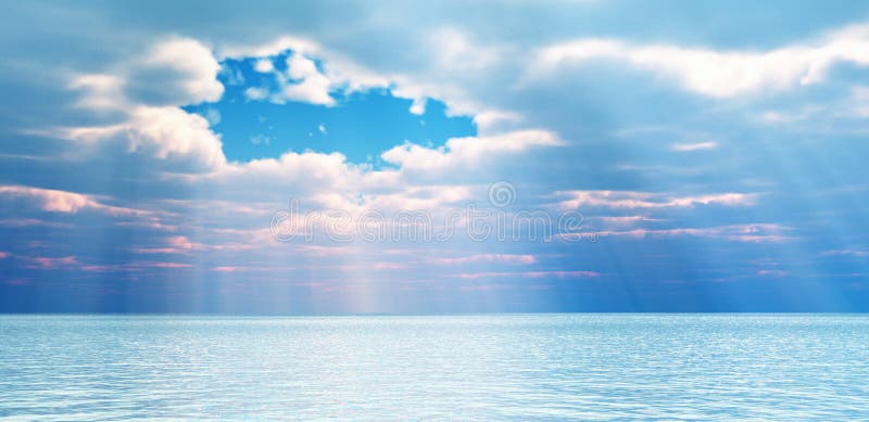 Wonderful god rays stock illustration. Illustration of ocean - 5876341