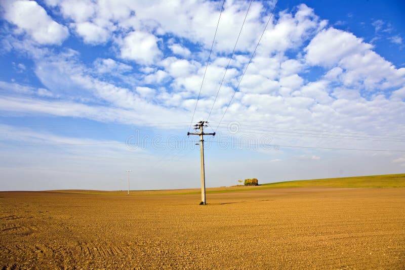 Beautiful Landscape with Acre and Electrical Line Stock Image - Image ...