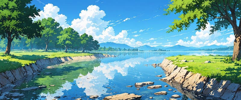 Beautiful Landscape Anime Scenery Anime Style. Anime Style Stock Image ...