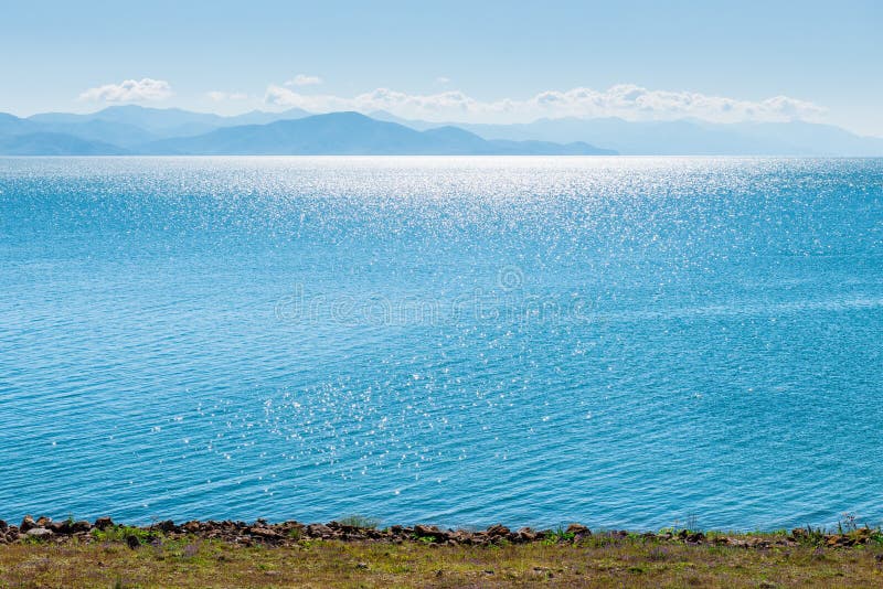 Beautiful Landscape of Armenia - Lake Sevan in the Sunshine Stock Image - Image of park, blue ...