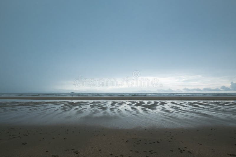 A Beautiful Landscape of the Beach after Raining in Wide Angle V Stock ...