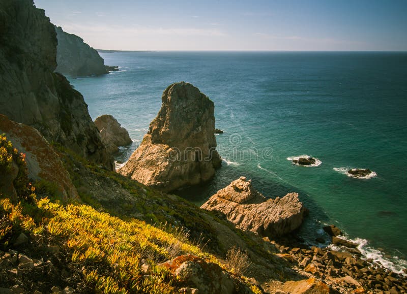 A Beautiful Landscape on Cabo Da Roca Stock Photo - Image of coastline ...