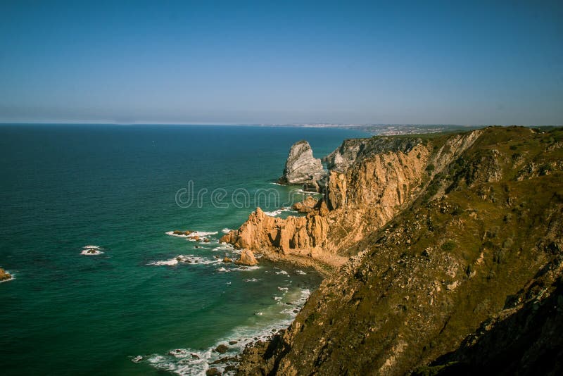 A Beautiful Landscape on Cabo Da Roca Stock Photo - Image of bright ...