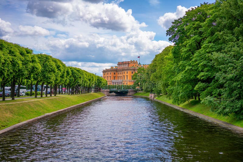 The Beautiful Landscape of the Channel among the Trees Stock Photo ...
