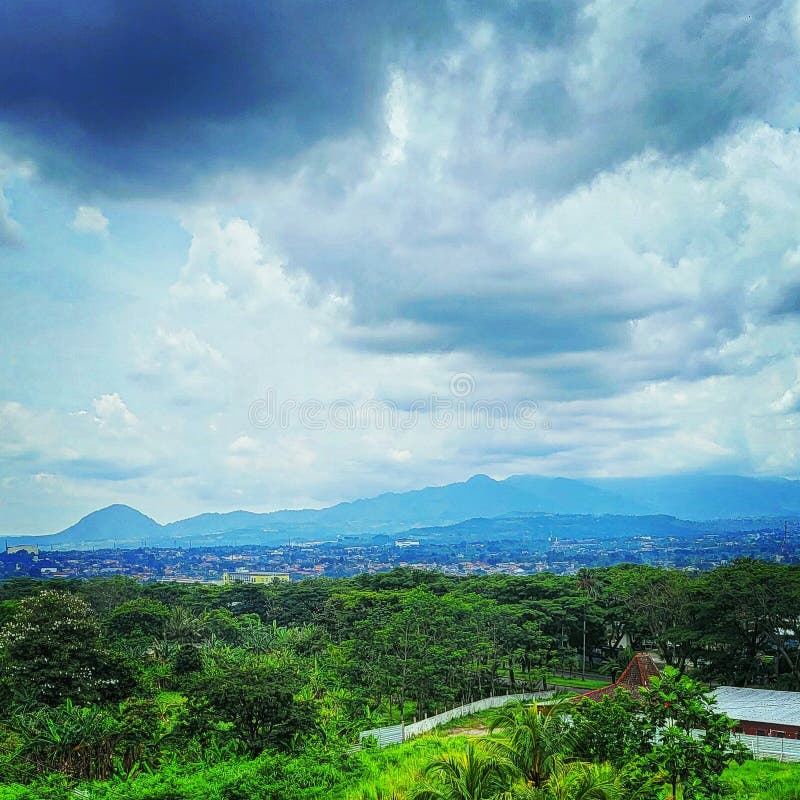 Beautiful Landscape with Clouds and Mountain in Sentul Bogor West Java ...