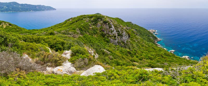 Landscape of Corfu Island Greece Stock Photo - Image of serenity, coast ...
