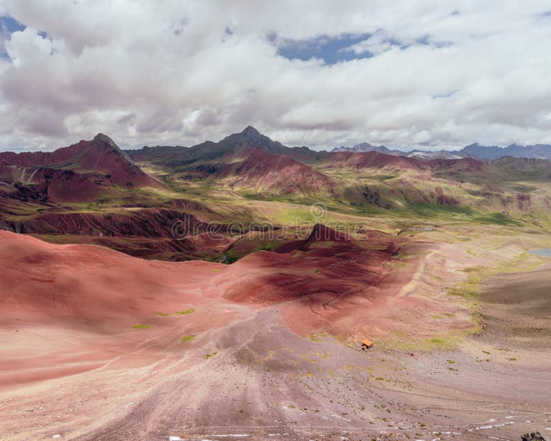 Beautiful Landscape of a Deep Valley Surrounded by Red Mountains Stock ...