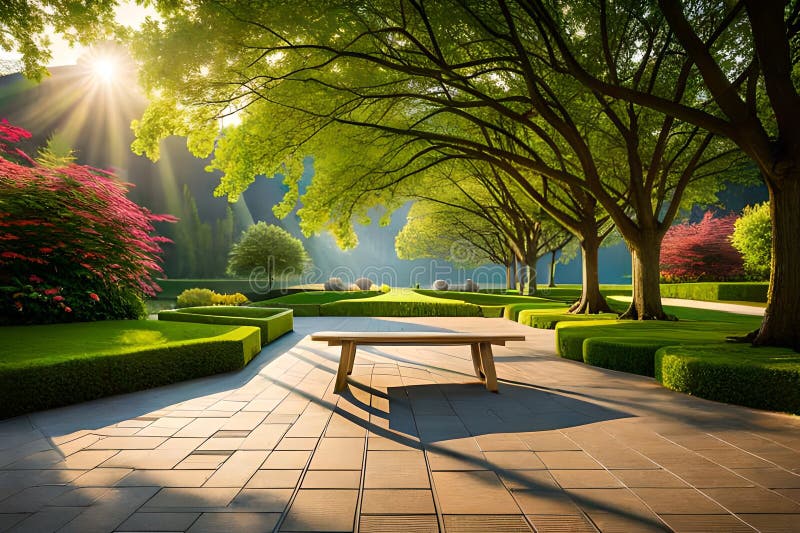 Beautiful Landscape Design for Backyard Garden with Small Bench Ai ...