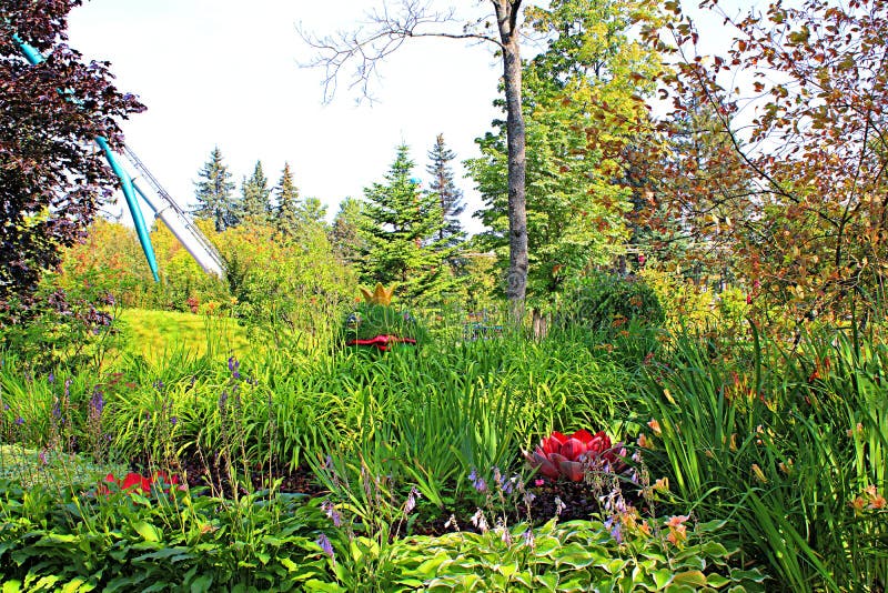 Beautiful Landscape Design of Flowers and Vegetation Stock Photo ...