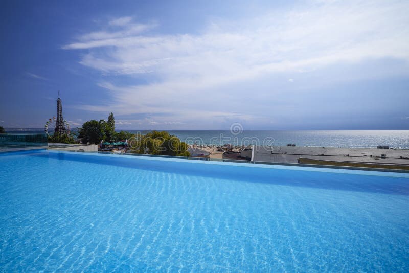 Beautiful Landscape with an Infinity Pool. Stock Photo - Image of ...
