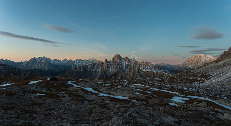 Beautiful Landscape in the Italian Alps during the Sunset Stock Image ...