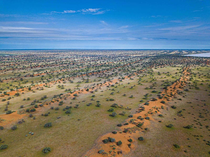 Beautiful Landscape in Kalahari Desert in Namibia from Drone Stock ...