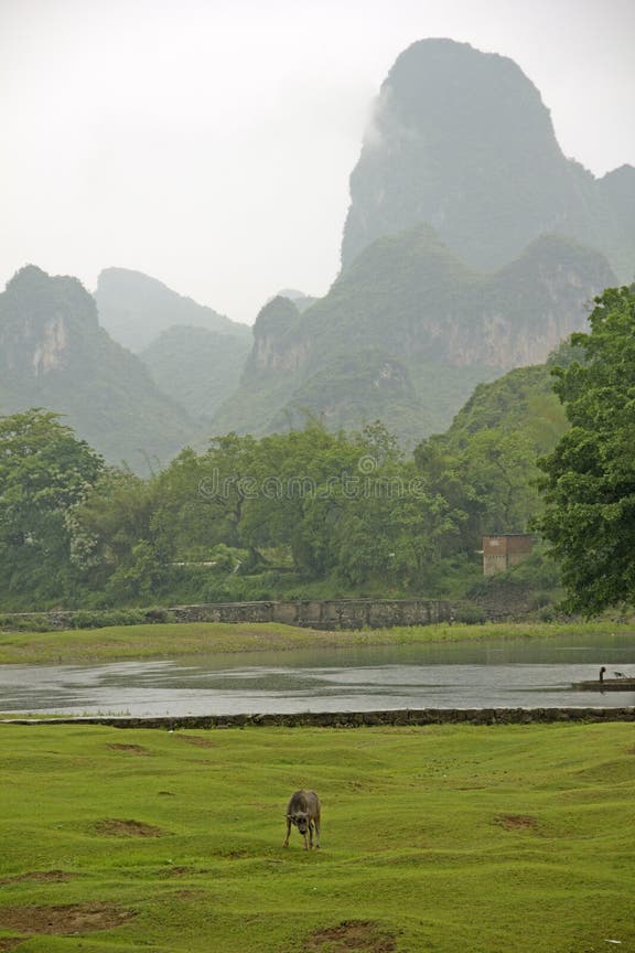 Beautiful Landscape in Li River Stock Image - Image of hill, china ...