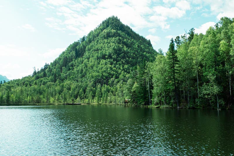 Beautiful Landscape, Mountains on the Lake Shore Stock Image - Image of ...