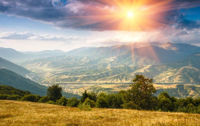 Beautiful Landscape In The Mountains At Sunshine. Stock Image - Image ...