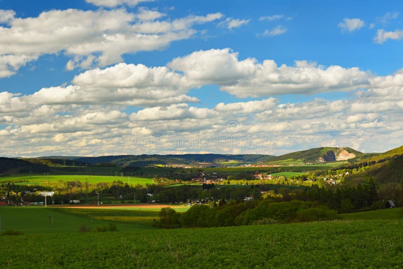 Beautiful Landscape. Natural Scenery with Sky and Clouds. Czech ...
