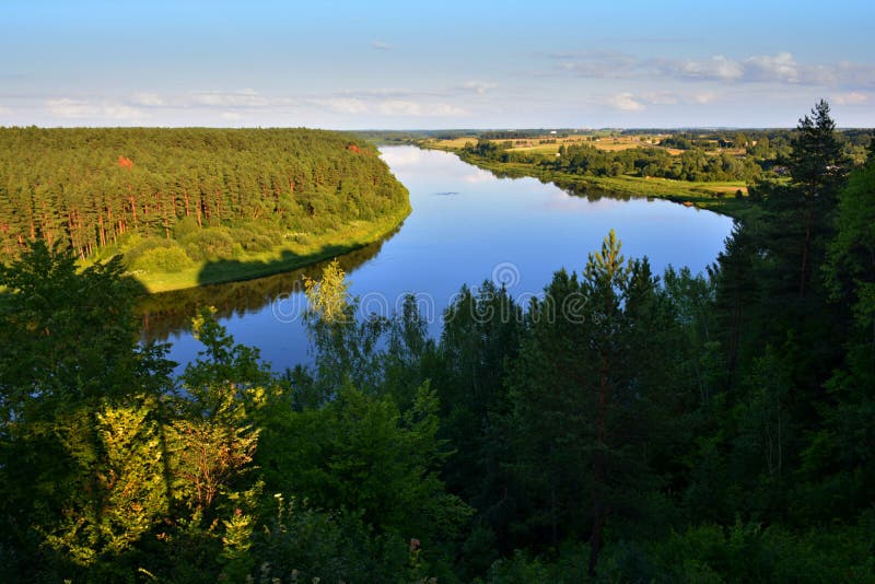 Beautiful Landscape of Nemunas River Loop in Lithuania Stock Image ...