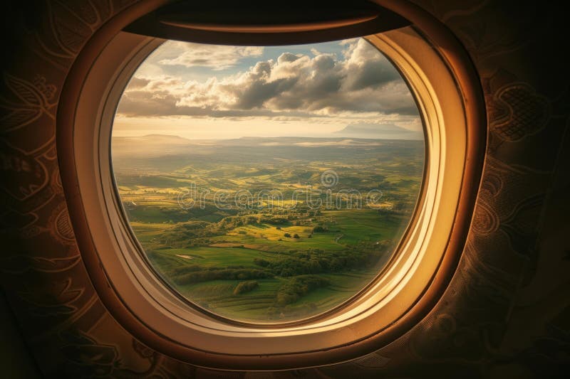 Beautiful Landscape Oval Plane Window Stock Photos - Free & Royalty ...