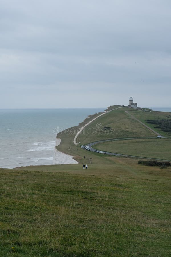 Beautiful Landscape Overlooking Green Fields and White Cliffs in ...