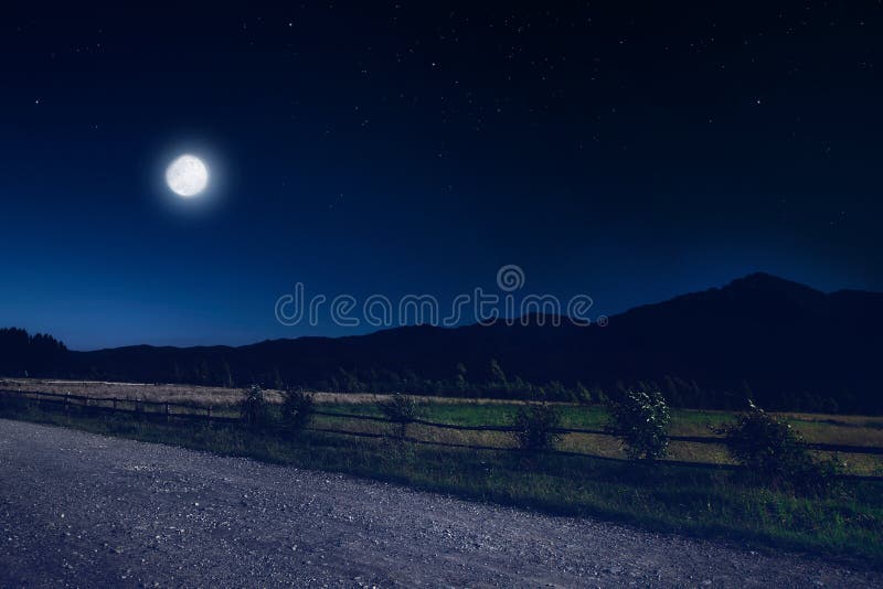 Quiet summer night stock photo. Image of field, night - 48484800