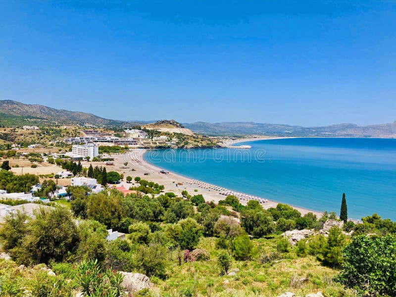 Beautiful Landscape of Rhodes Island Stock Photo - Image of destination ...